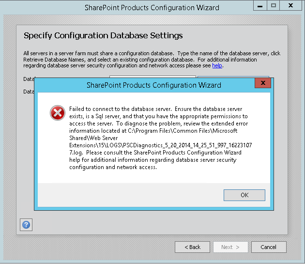 Failed To Connect To The Configuration Database When Adding Server To Sharepoint 2013 Farm
