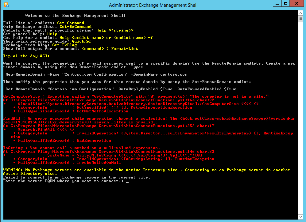 Exchange 2010 No Exchange Servers Are Available In The Active Exchange 2010 No Exchange Servers Are Available In The Active