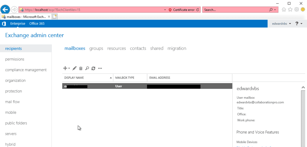 Exchange 2016/2019 Coexistence HTTP 500 Error on ECP - COLLABORATION PRO